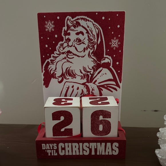 Holiday | Santa Countdown To Christmas Block Calendar | Poshmark